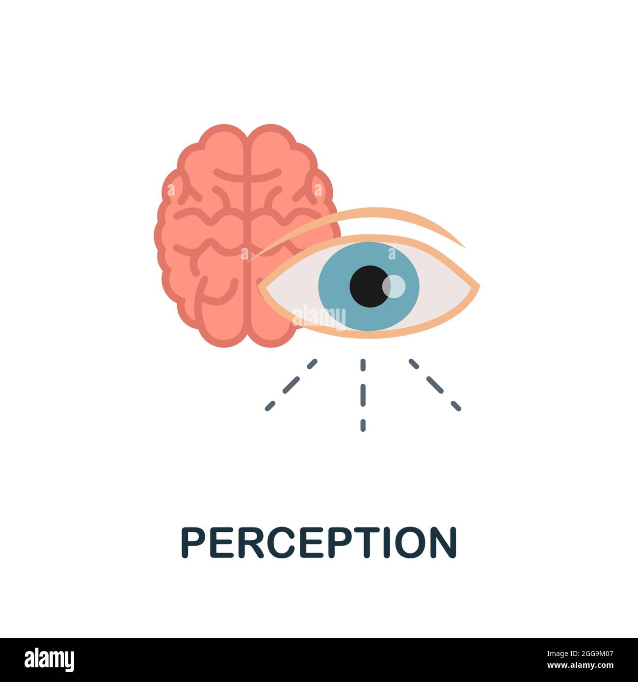 Icône de perception plate. Panneau coloré de la collection personnalité ...