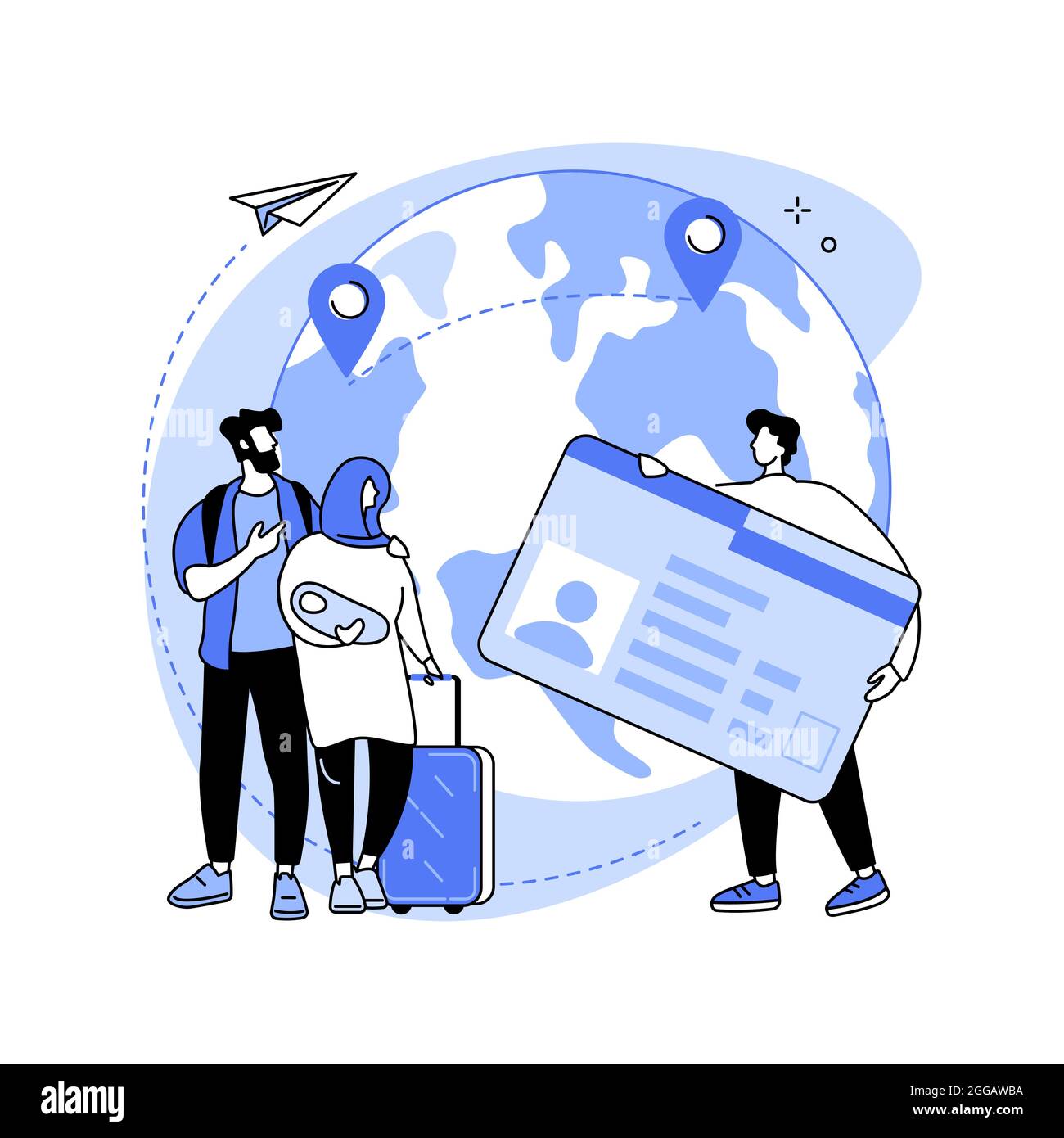 Immigration cartoon Banque d'images vectorielles - Alamy