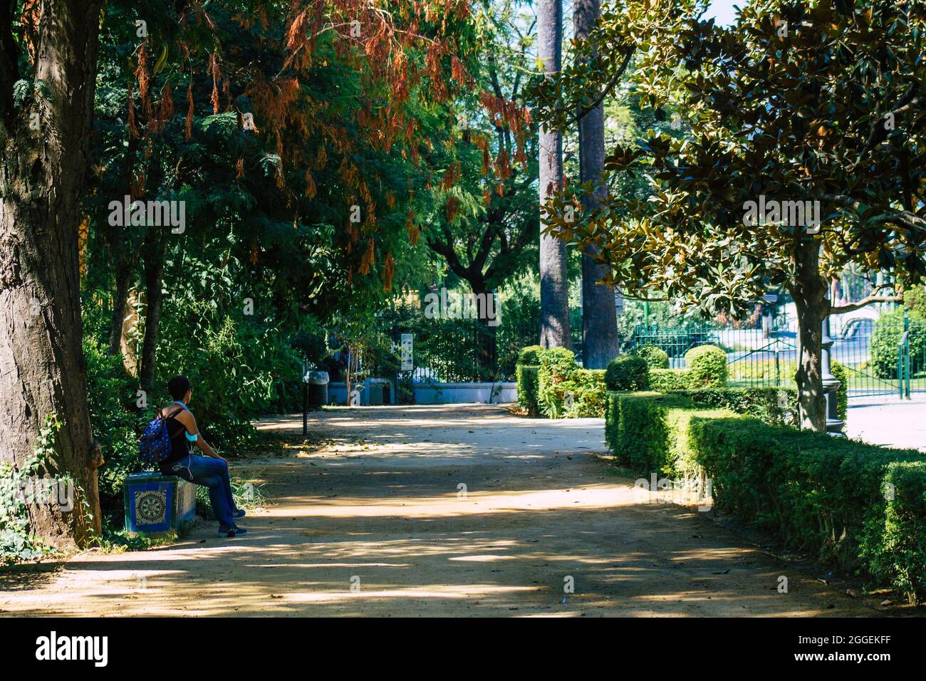 Séville Espagne 28 août 2021 le Parc Maria Luisa est le premier parc ...