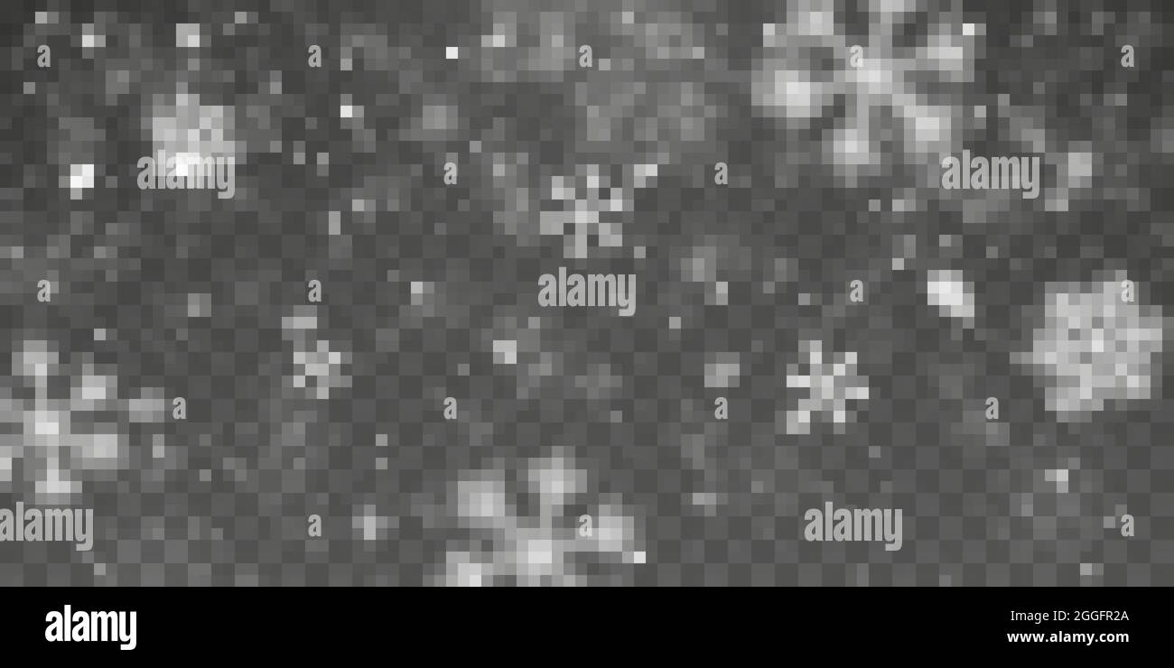 La neige de Noël. La chute des flocons de neige sur fond transparent ...