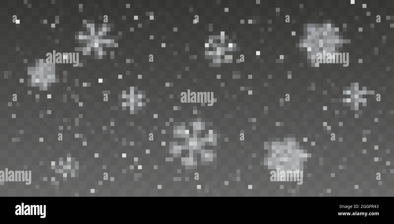 La neige de Noël. La chute des flocons de neige sur fond transparent ...