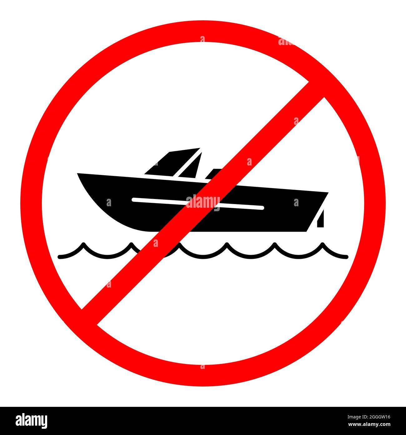 Icône d'interdiction de bateau. Pas d'affiche d'expédition. Le bateau ...