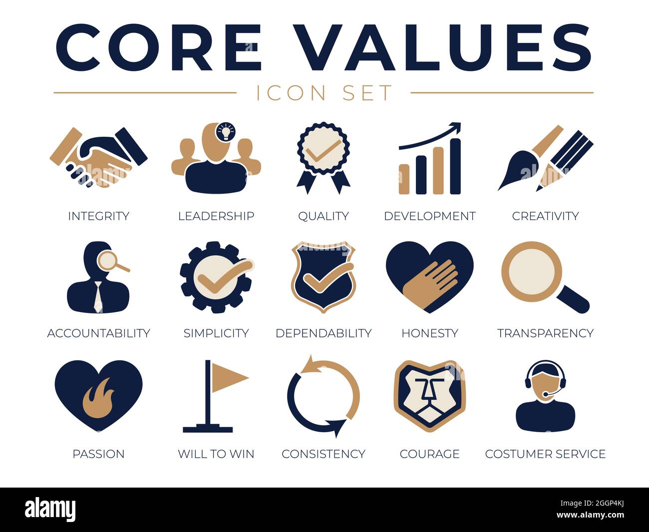 Core values icon set Banque de photographies et d’images à haute ...