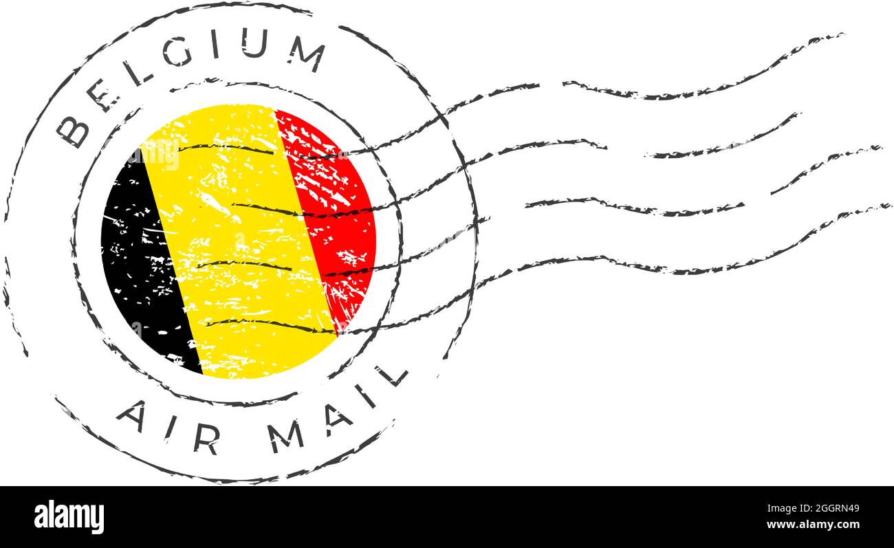 marque d'affranchissement belge. Drapeau national timbre-poste isolé ...