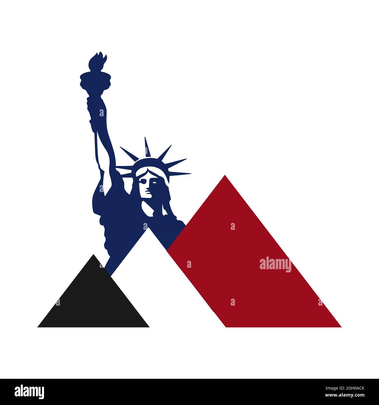 combinaison de triangle avec le symbole américain liberty statue logo ...