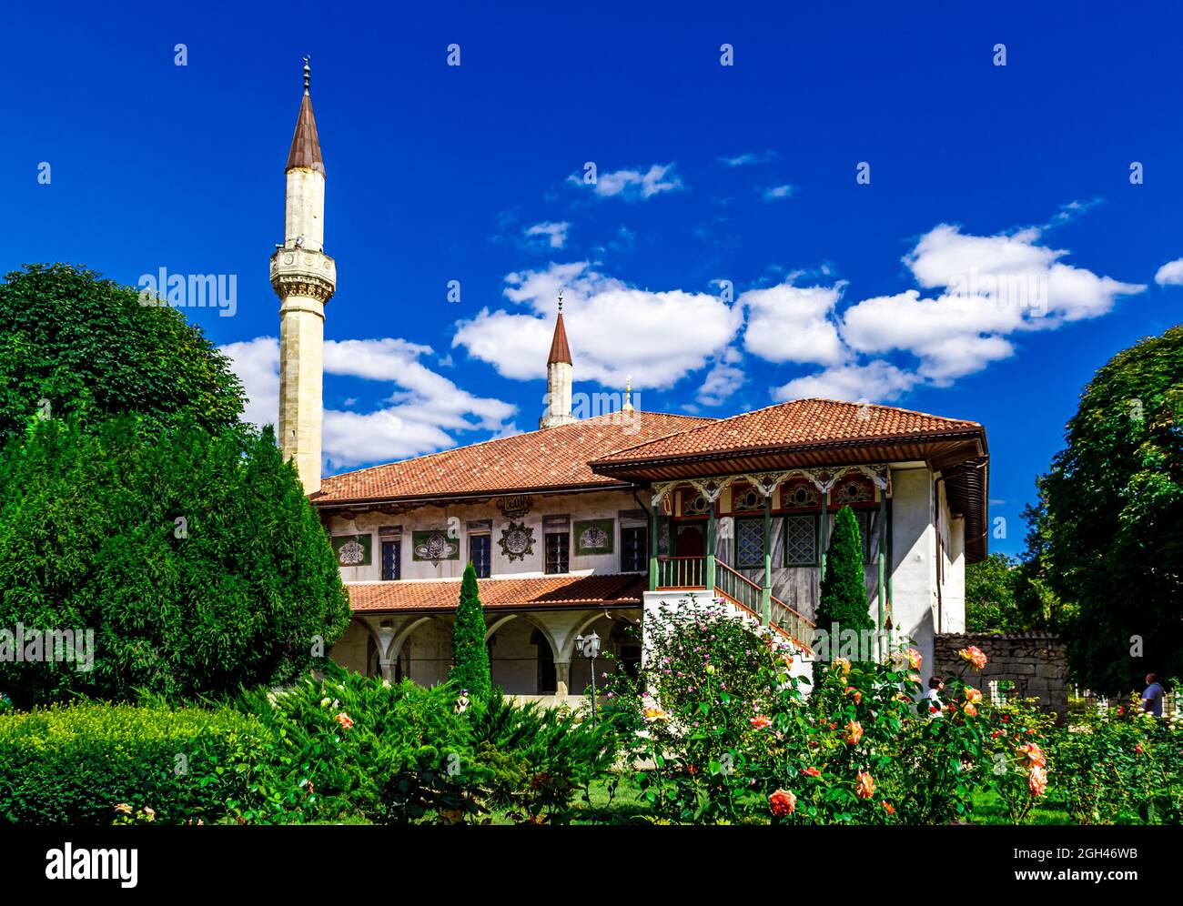 Construction de la Grande Mosquée Khan à Bakhchisaray, Crimée, Russie ...