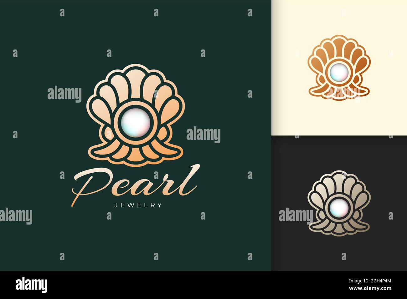 Le logo de perle de luxe représente des bijoux ou des pierres ...