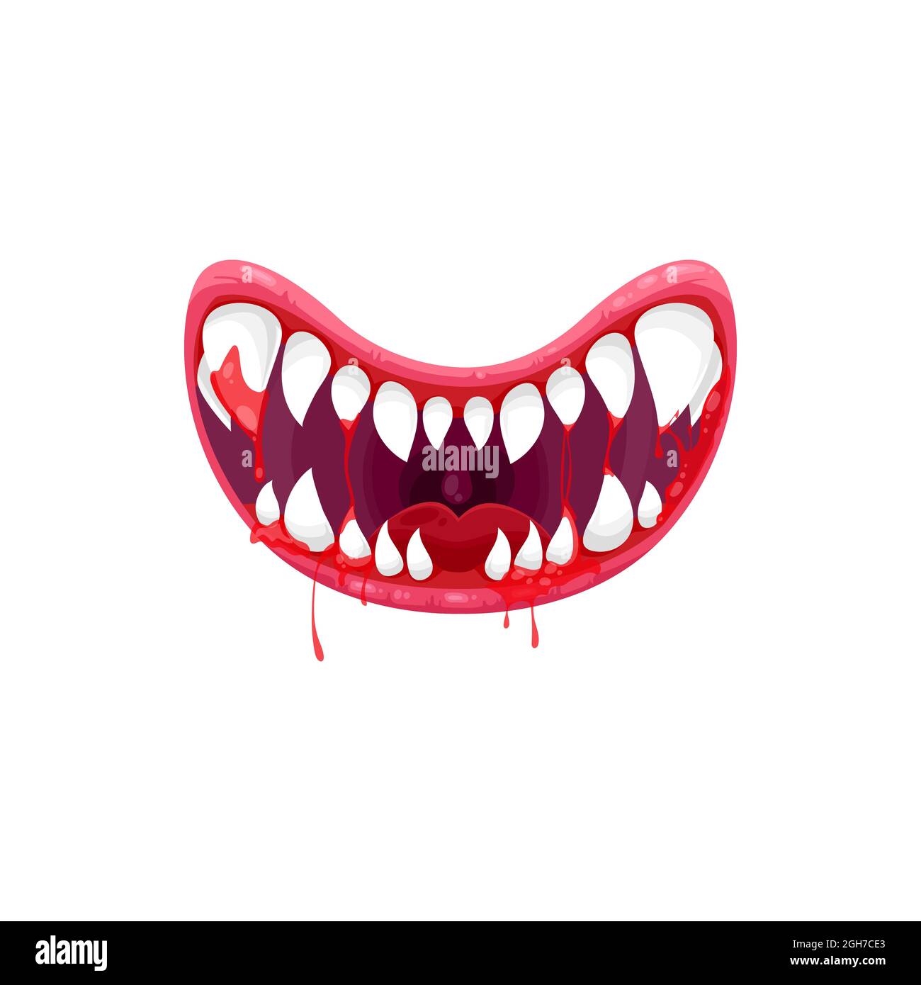 Icône de vecteur de bouche de monstre, mâchoires souriantes et créepy ...