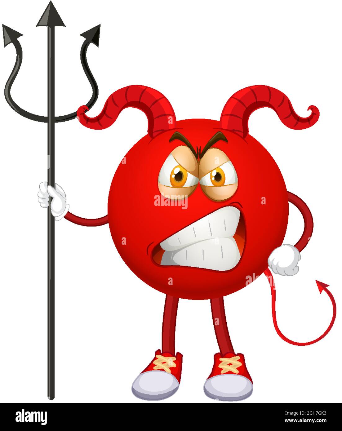 Personnage de dessin animé Red Devil avec illustration d'expression ...