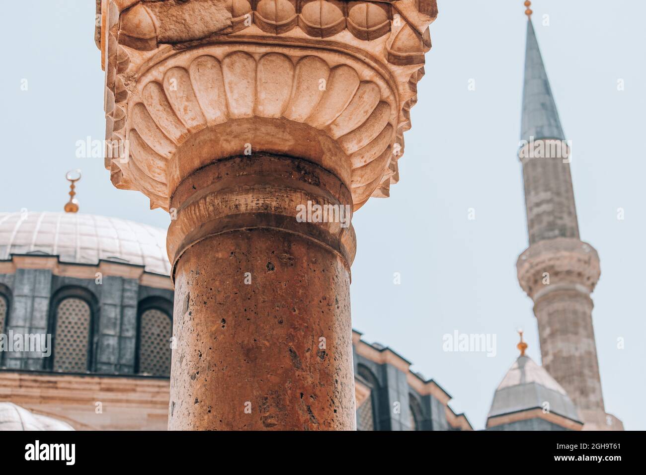 Colonne de la mosquée Selimiye, Edirne qui a été construite le 1574 par ...
