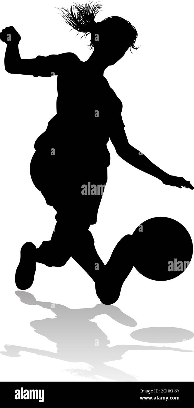 Femme Joueur De Football Silhouette Banque De Photographies Et Dimages