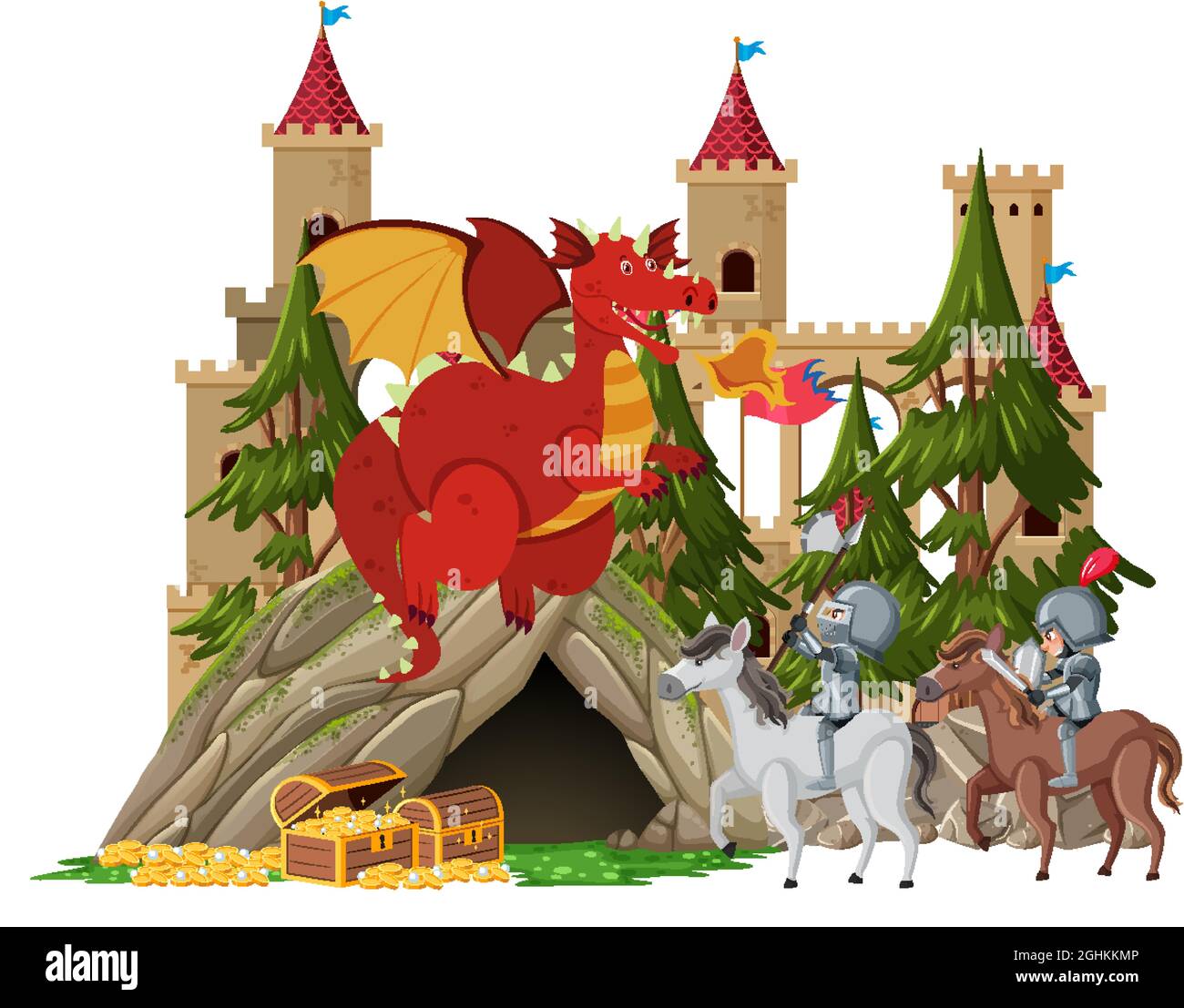 Chevaliers dragons Banque d'images vectorielles - Alamy