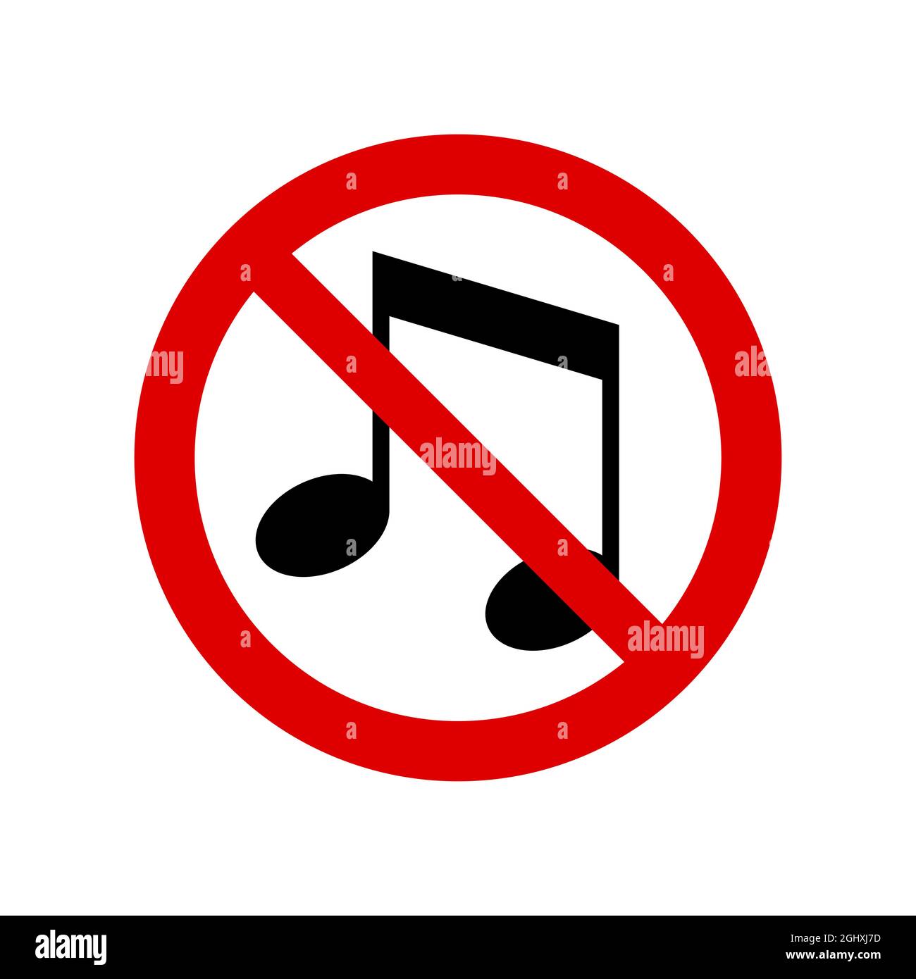 Pas de musique, signe d'interdiction de bruit. Aucun symbole, ne pas ...