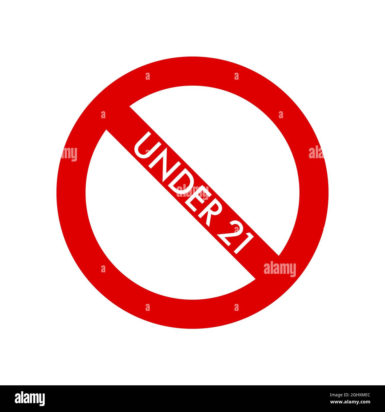 Moins de 21 ans de restriction, adultes seulement vide signe d ...