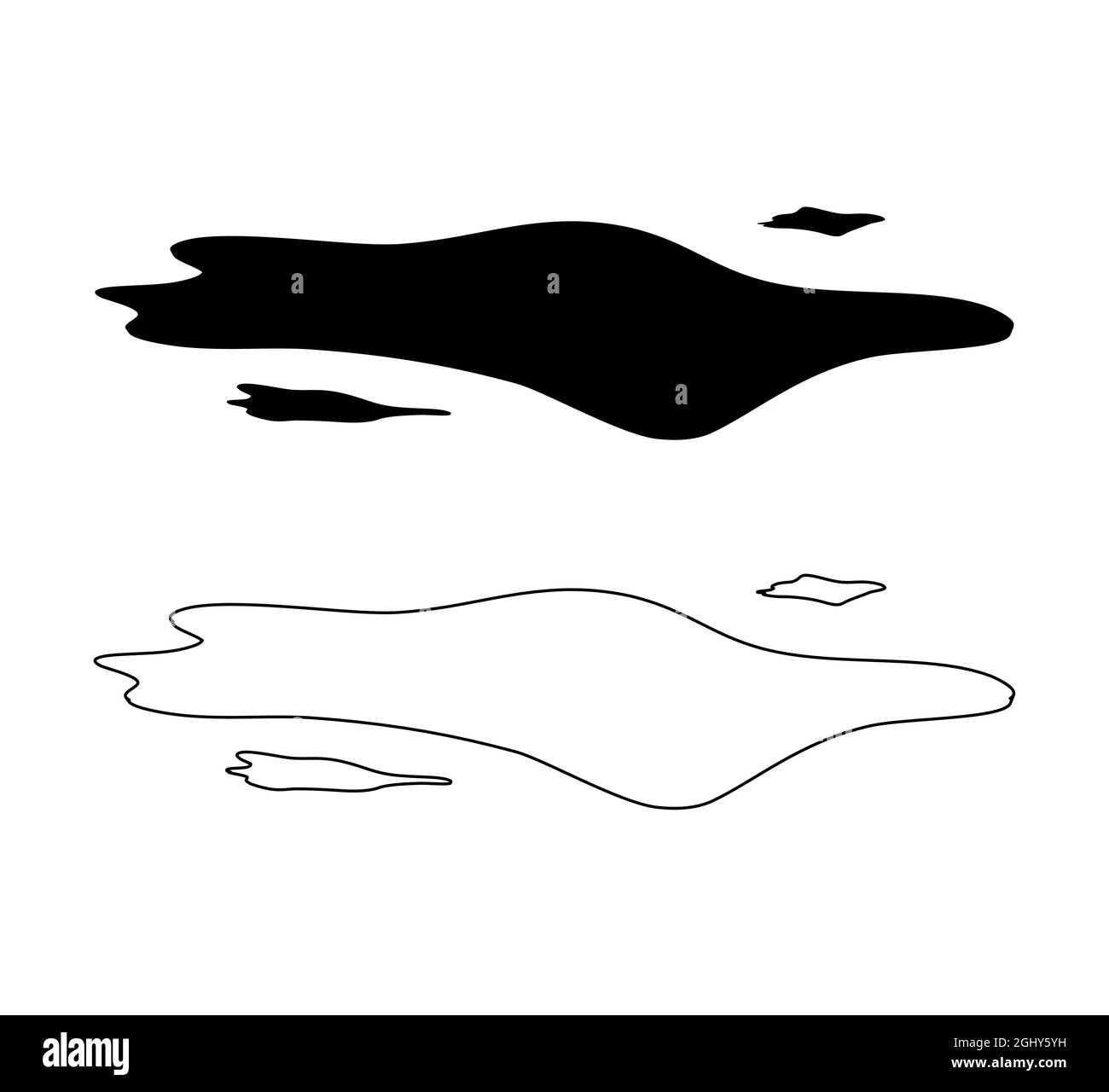 Illustration de dessin animé de flaque d'eau. Déversement de liquide ...