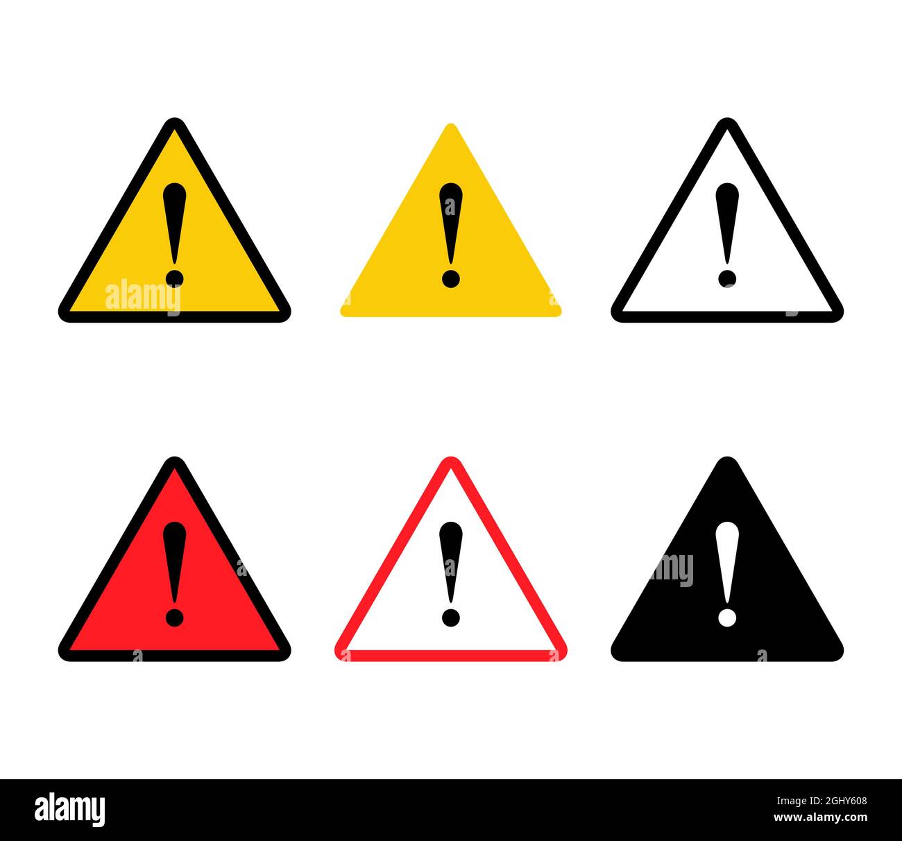 Symbole de danger. Triangle avec icône en forme de point d'exclamation ...