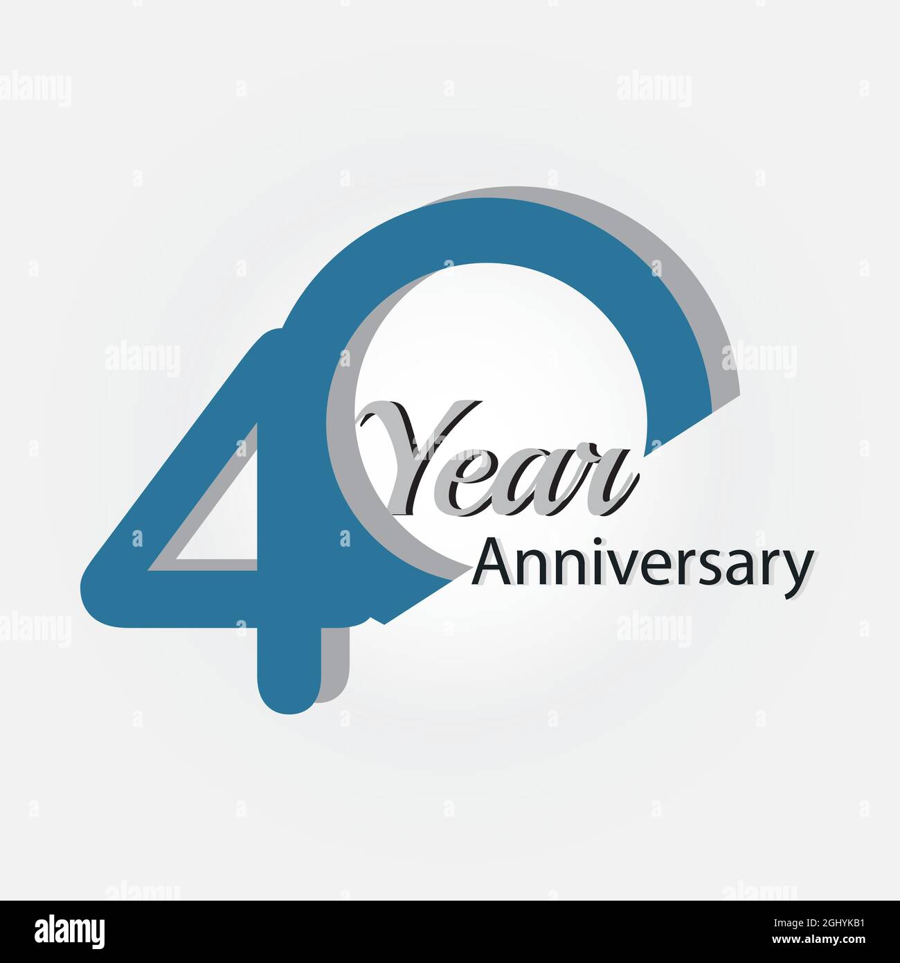 Logo anniversaire 40 ans modèle vectoriel Illustration bleu et blanc ...