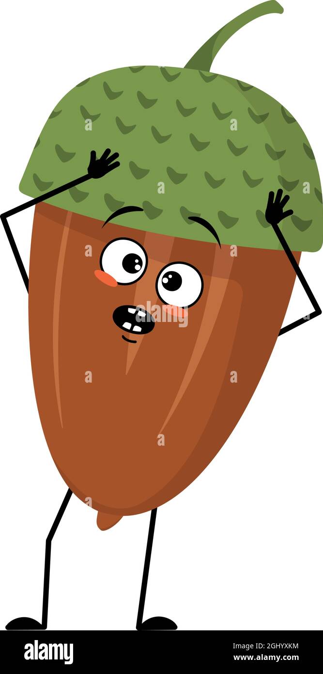 Le personnage gland avec des émotions dans une panique saisit sa tête ...