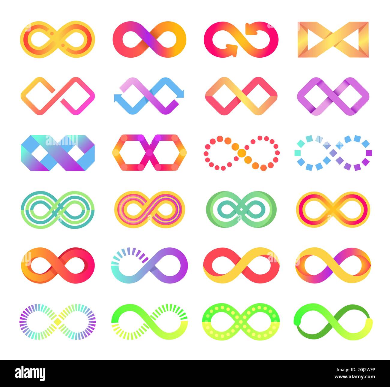 Icône de couleur infini, logo symbole de boucle infinie. Signe sans fin ...