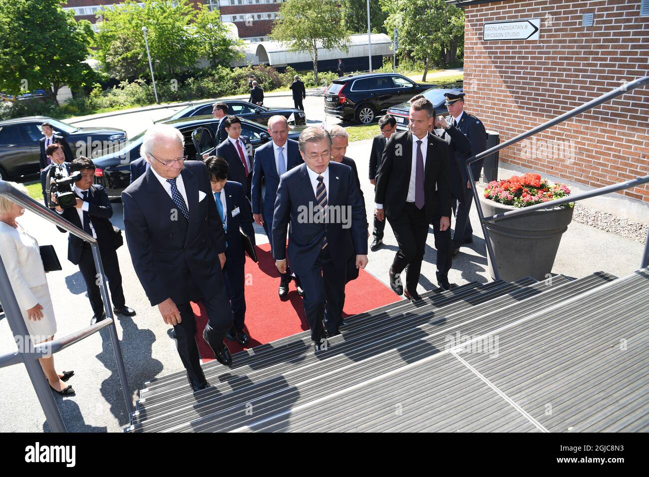 STOCKHOLM 2019-06-14 le roi Carl Gustaf, président de la Corée du Sud ...