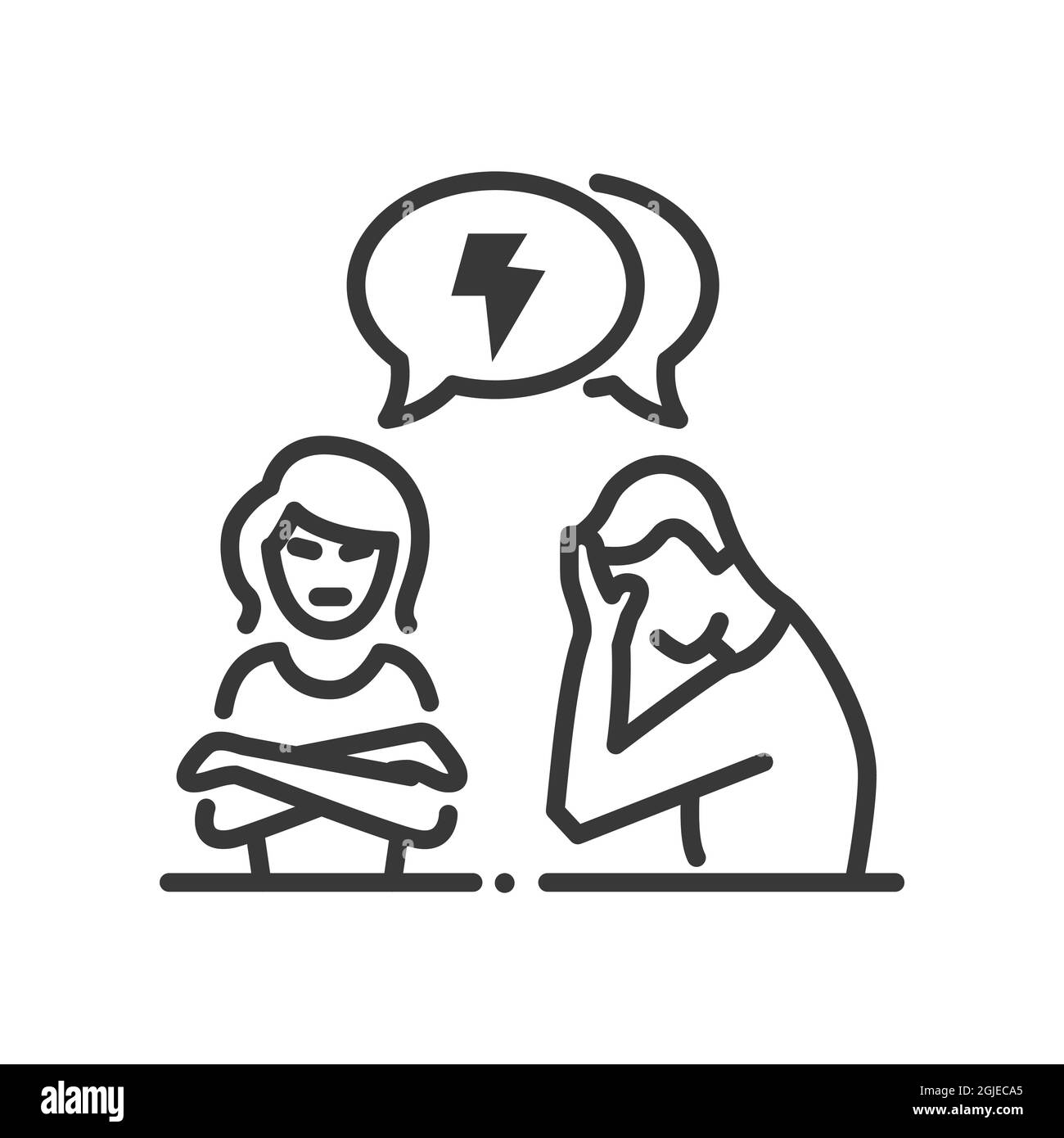 Conflit entre deux personnes - Vector Line design icône isolée unique ...