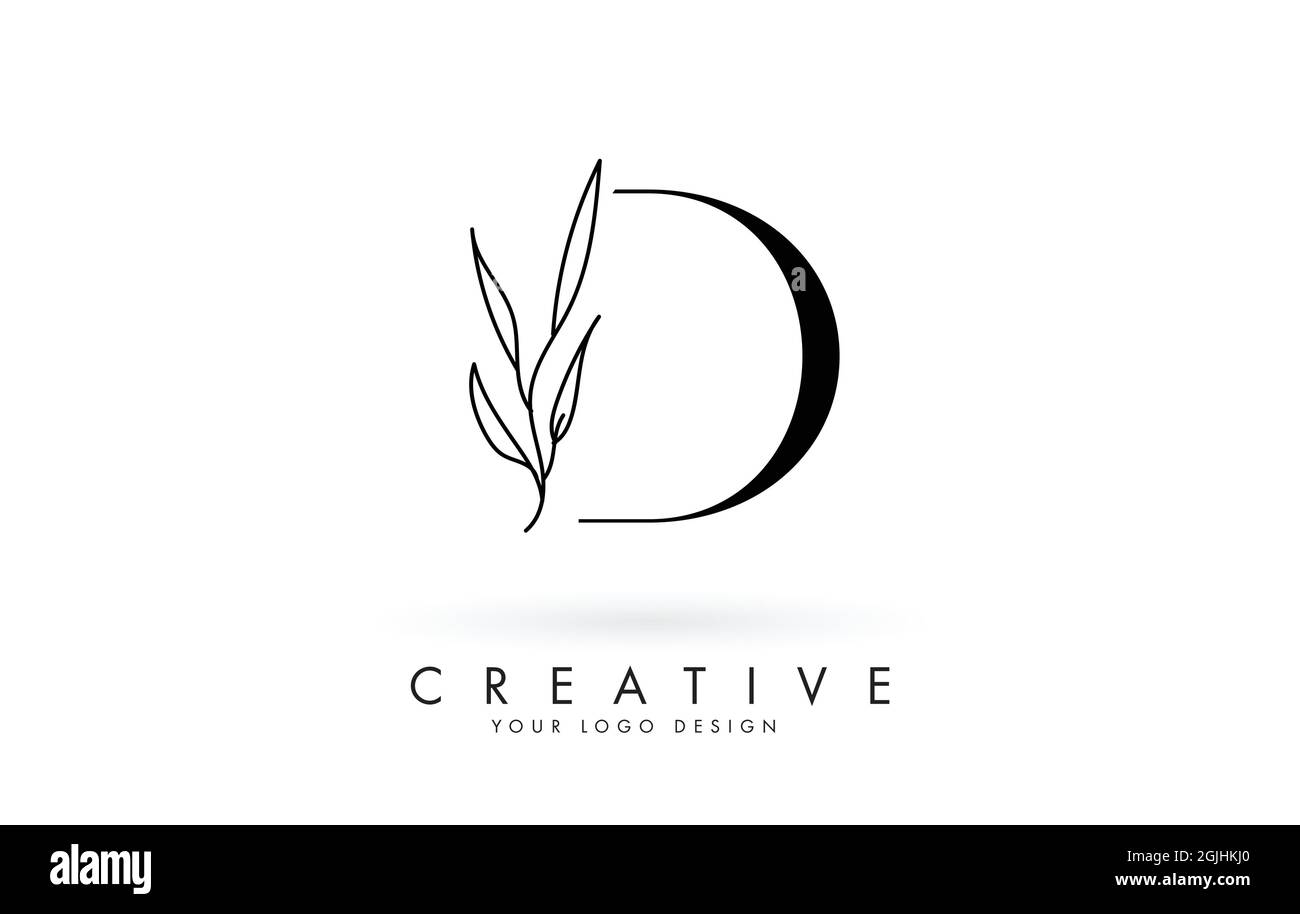 Logo lettre D avec illustration vectorielle élégante et fine. Icône ...
