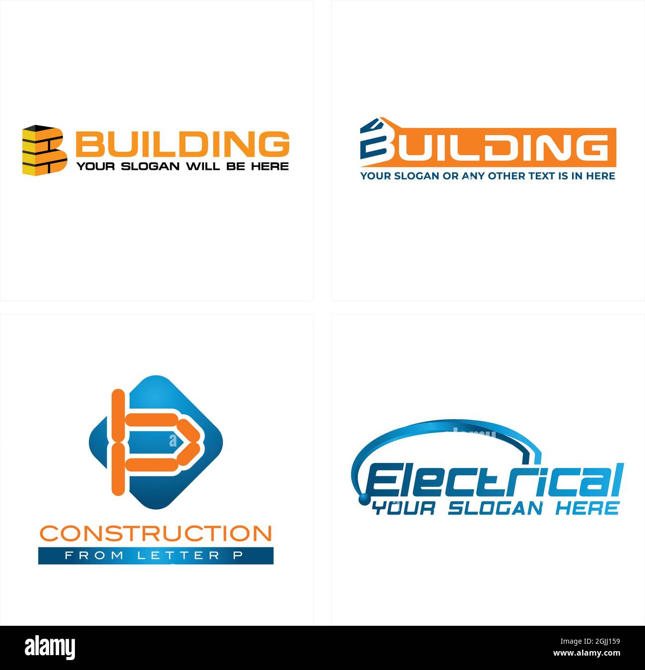 Logo house construction company brick Banque d'images détourées - Alamy