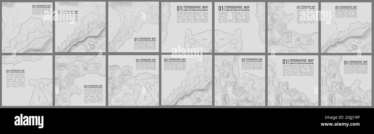 Illustration vectorielle de la topographie géographique des montagnes ...