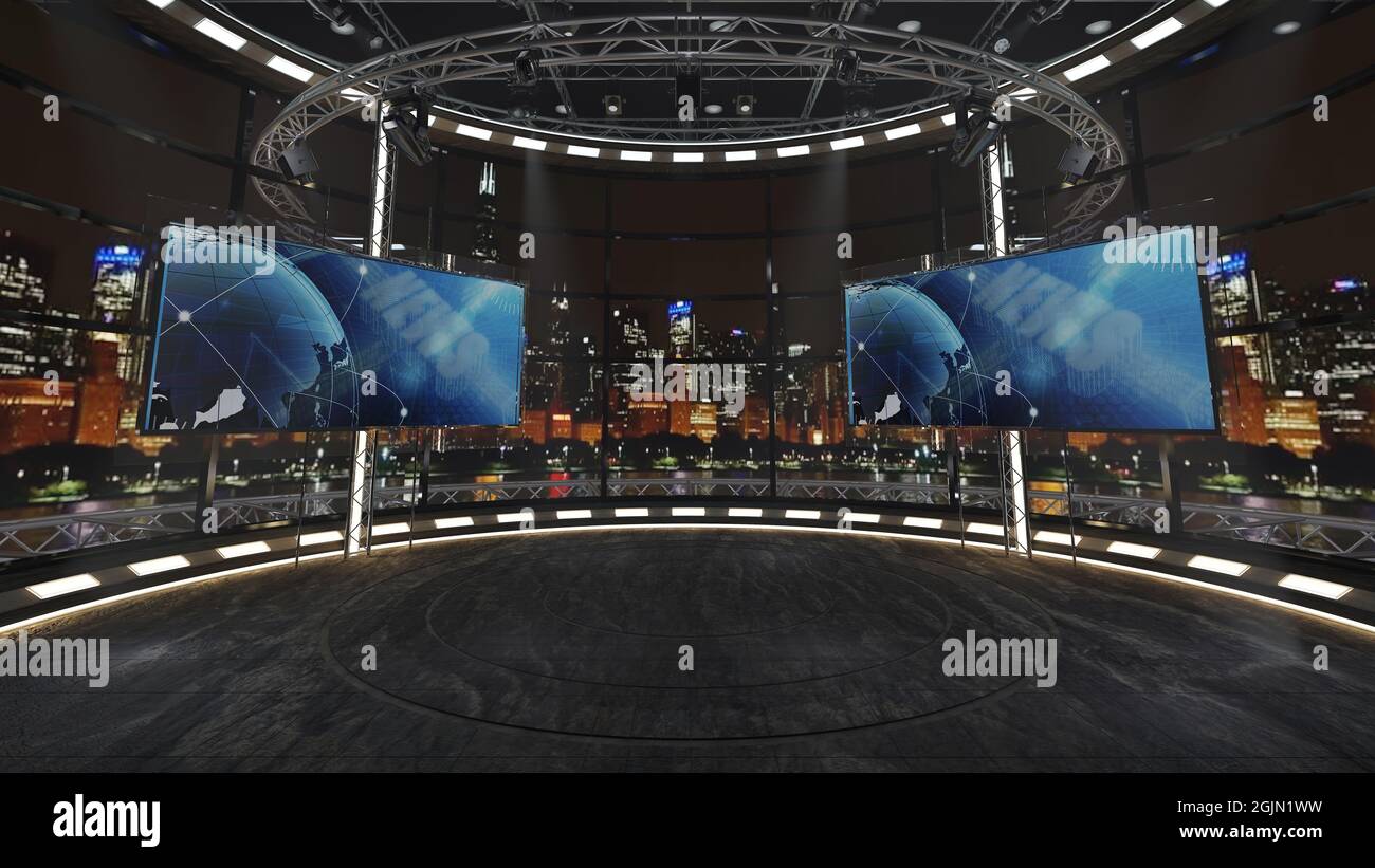 Kit de nouvelles Virtual TV Studio 36. Arrière-plan de l'écran vert ...