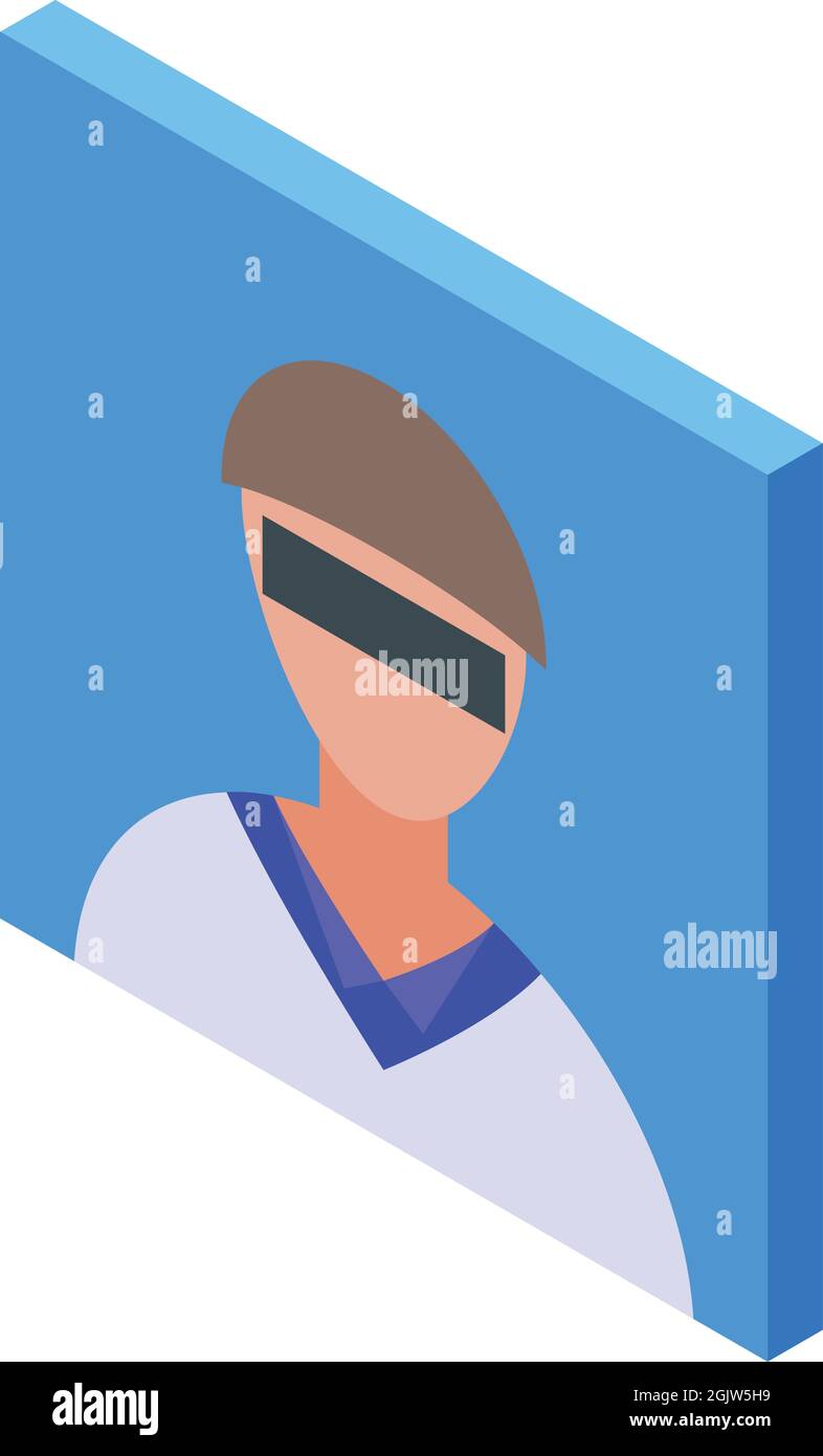 Icône d'avatar inconnu vecteur isométrique. Personne anonyme. Face ...