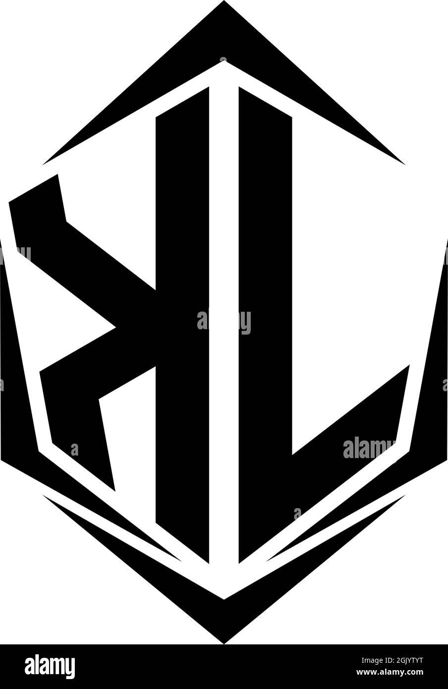 Logo KL initial, logo KL initial avec style Shield, logo commercial ...