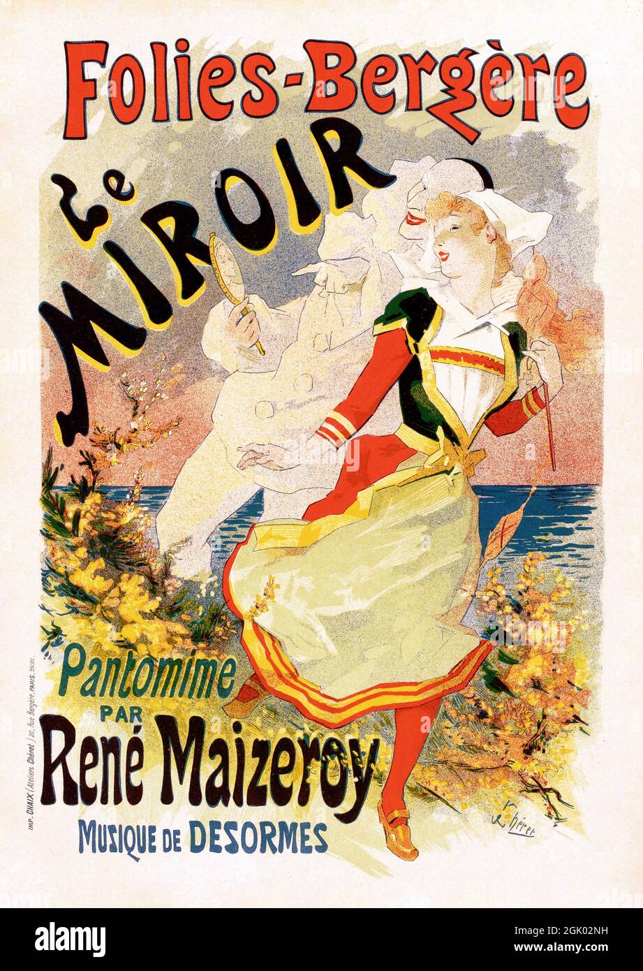 Affiche publicitaire vintage spectacle pantomime à Folies-Bergère par ...