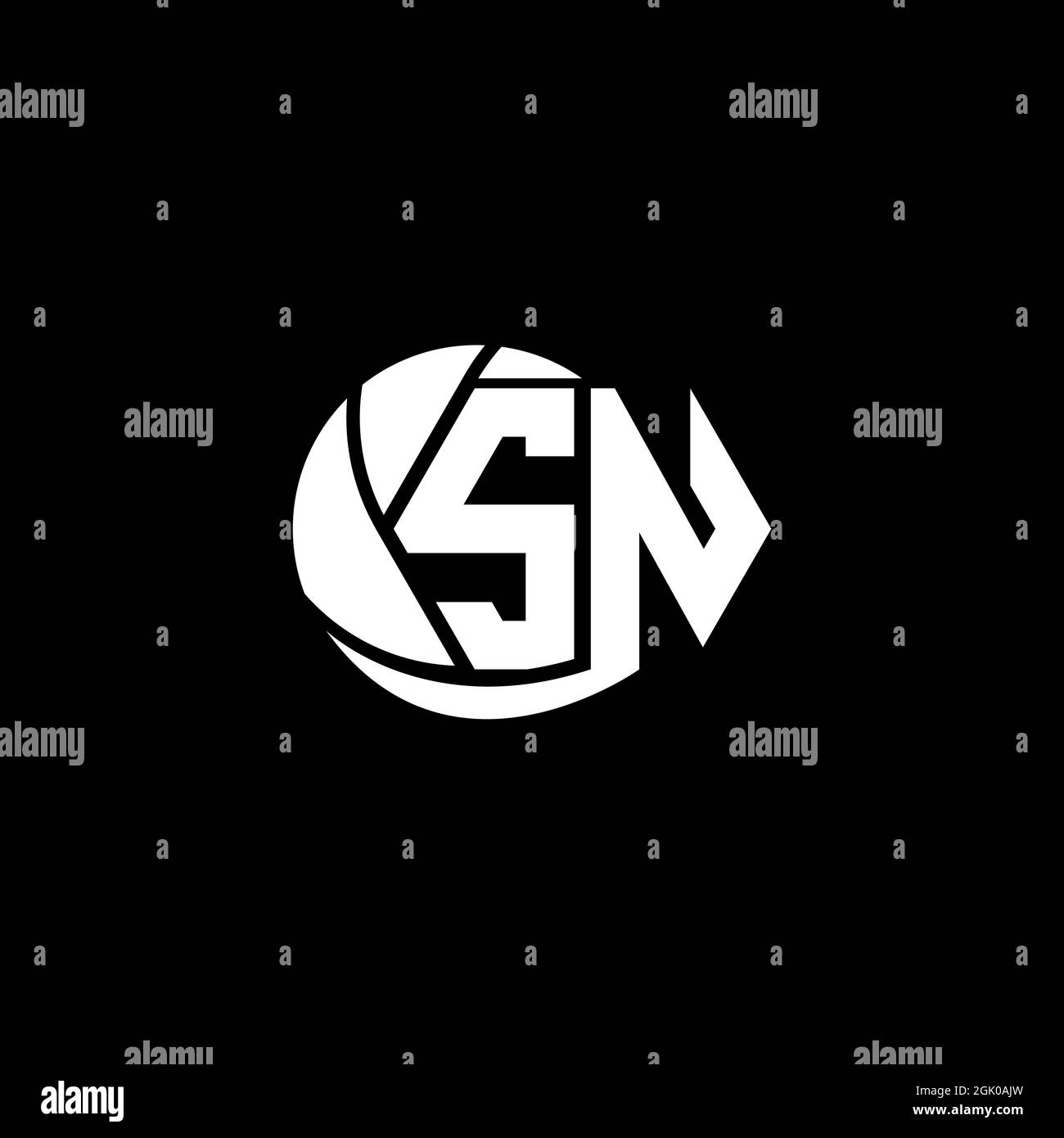 Design du logo SN initial style géométrique et circulaire, marque de l ...