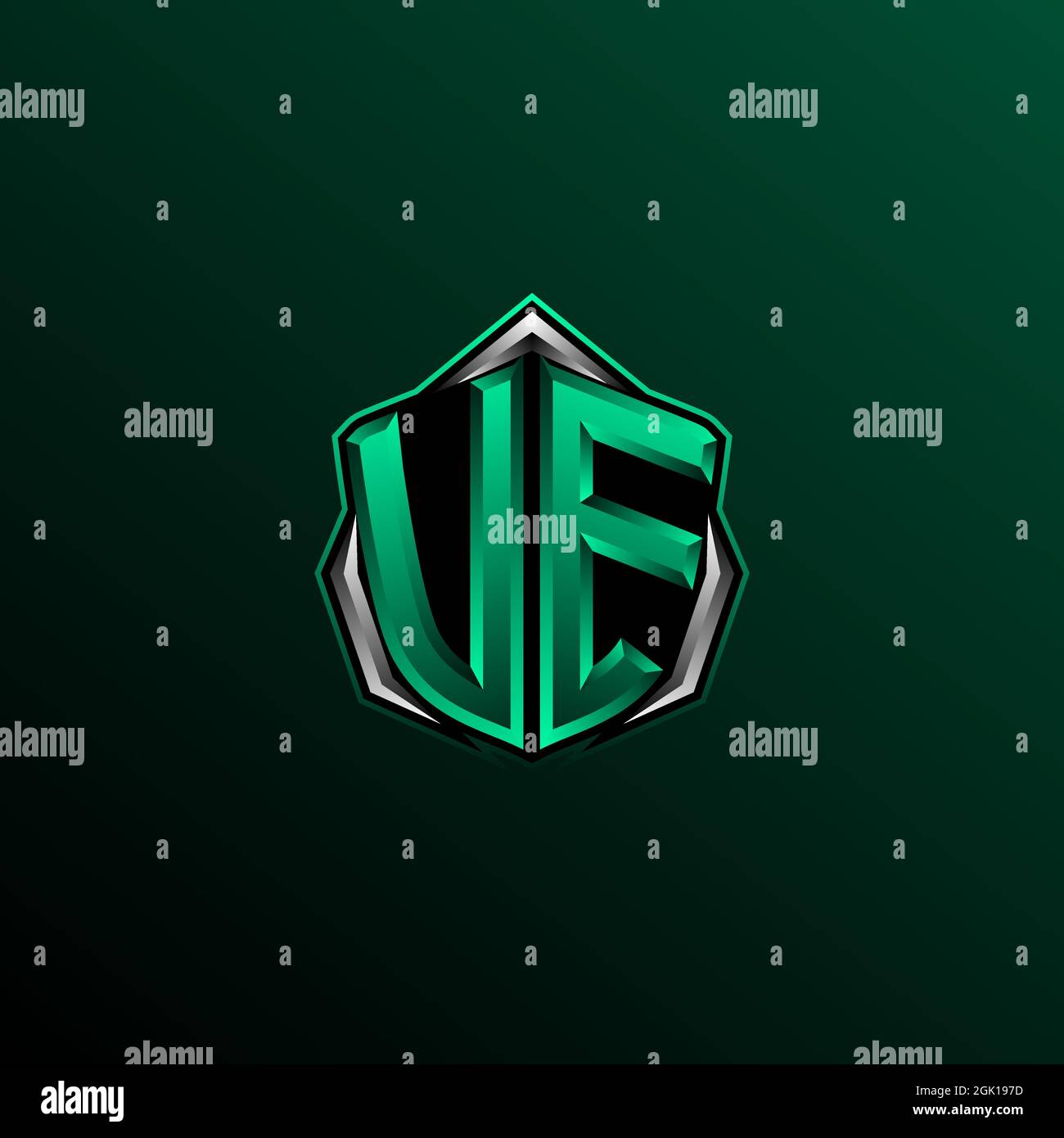 Logo VE initial, logo VE initial avec style Shield, logo pour jeu ...