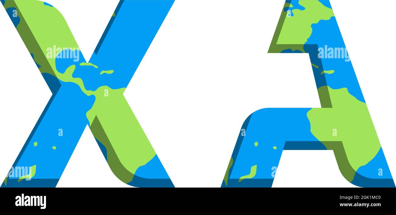 Conception initiale du logo XA avec style World Map, marque de l ...