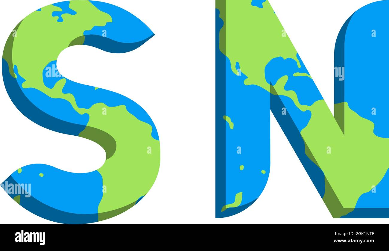 Conception initiale du logo SN avec style World Map, marque de l ...