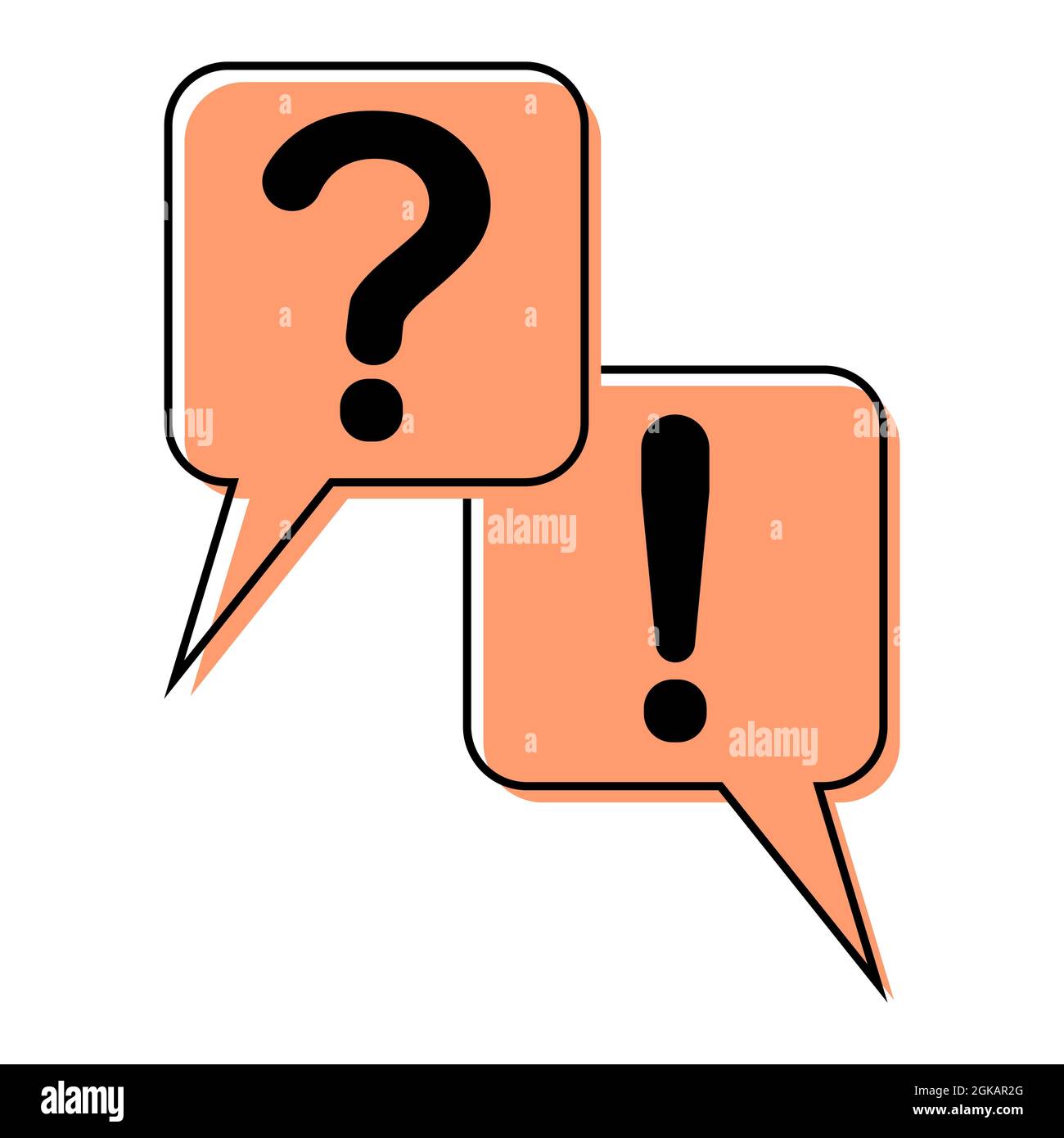 icône question et réponse de style bande dessinée.Dessin animé ...