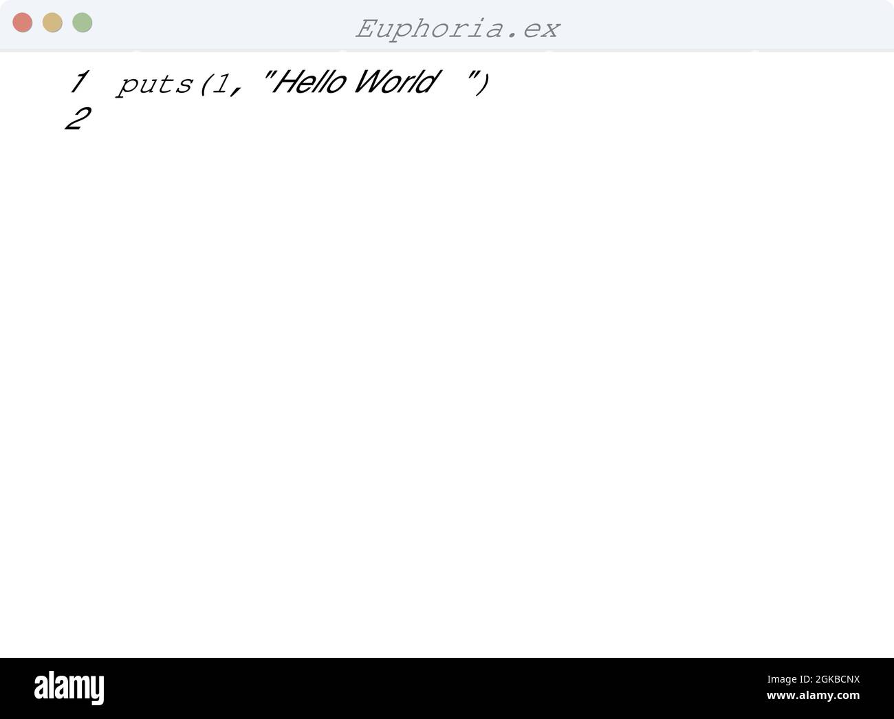 Exemple de programme Hello World dans l'illustration de la fenêtre de l ...