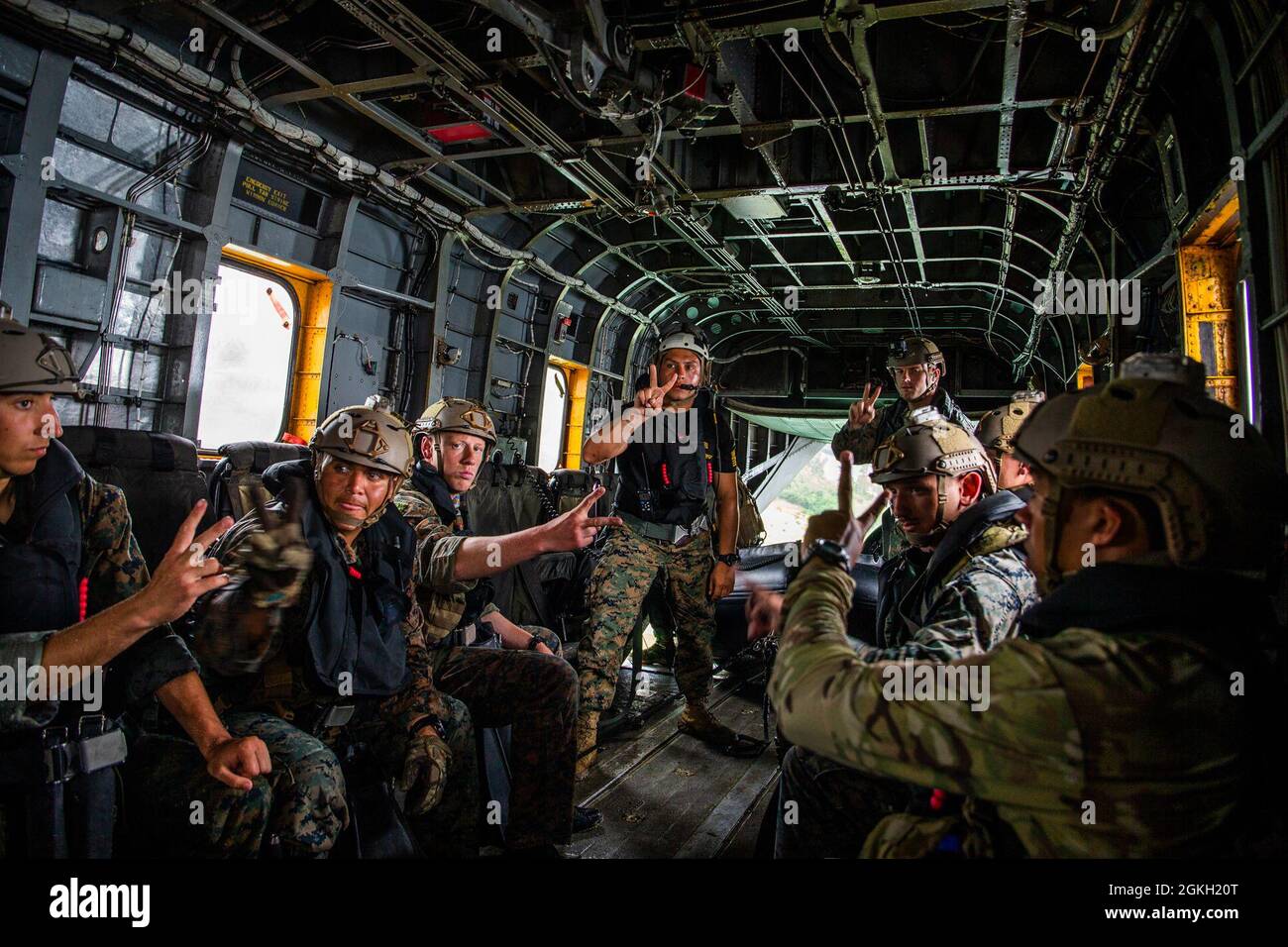 Les Marines des États-Unis dans le cours des leaders de la ...