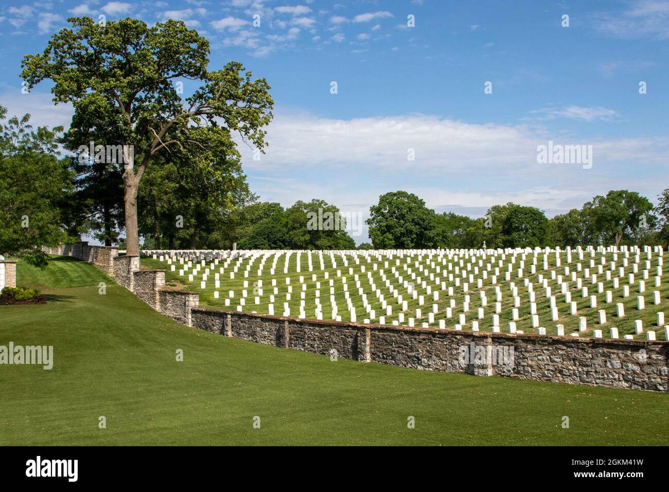 Mur original du fort au cimetière national de Jefferson Barracks Photo ...
