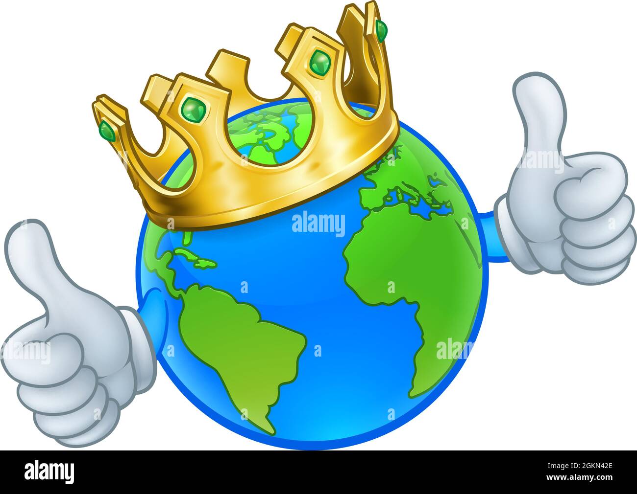 Earth thumbs up globe cartoon Banque d'images détourées - Alamy