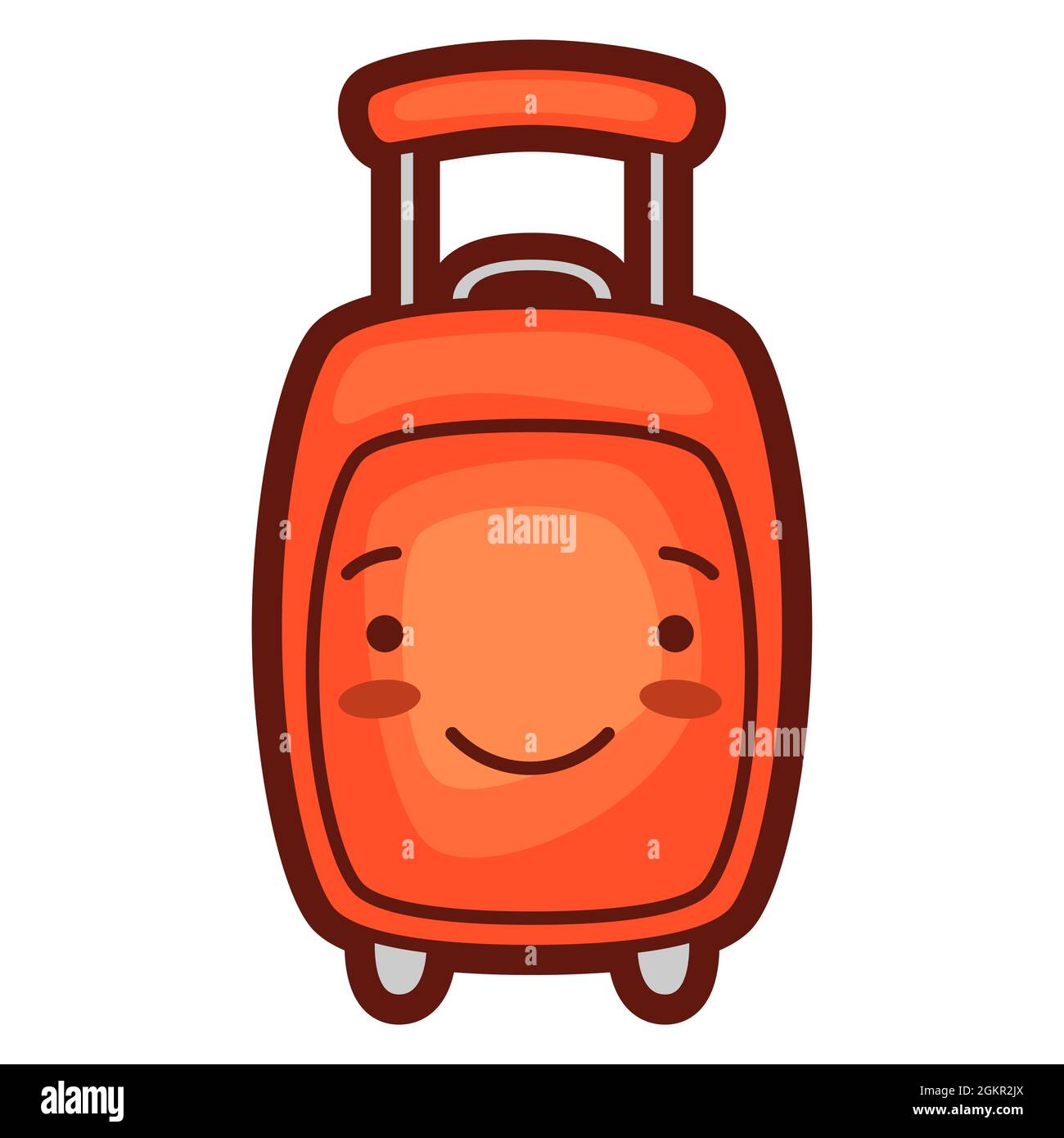 Illustration de la valise en style dessin animé. Joli personnage drôle ...