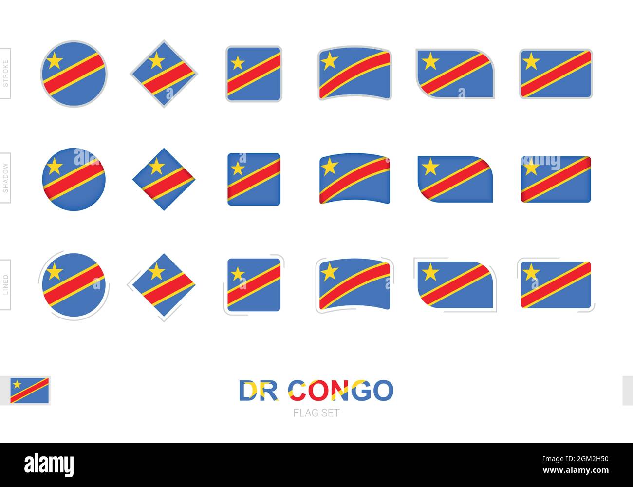 Ensemble de drapeaux de RD Congo, drapeaux simples de RD Congo avec ...