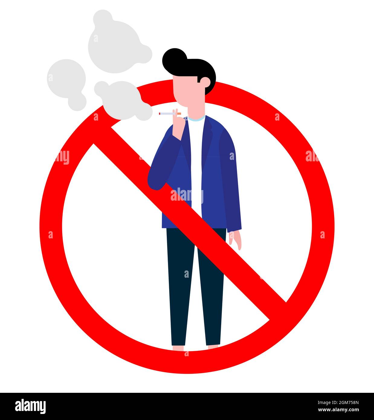 Panneau interdit de fumer avec homme debout Image Vectorielle Stock - Alamy