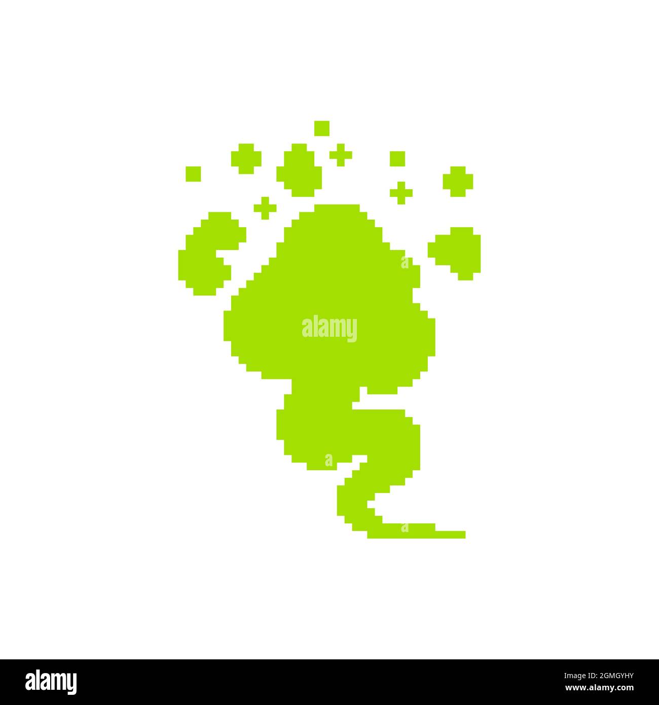 FART pixel Art. 8 bit vert fumée gaz. Pixélisation Farting Image ...