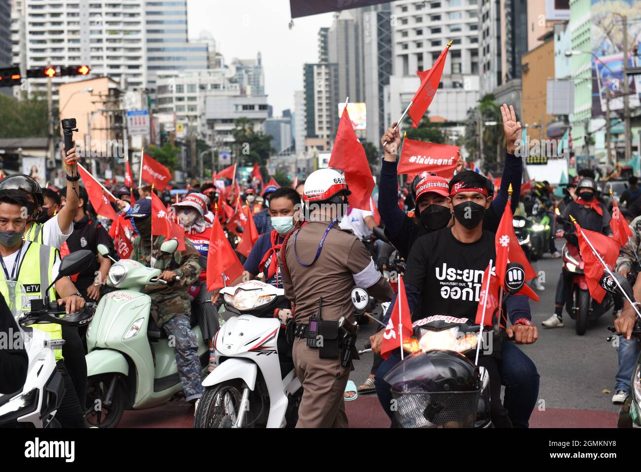 Bangkok, Thaïlande. 19 septembre 2021. Des manifestants ...