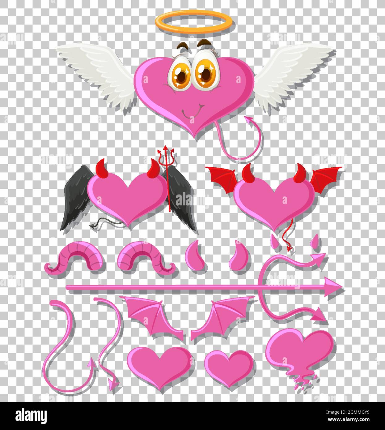 Queues de coeur Banque d'images vectorielles - Alamy