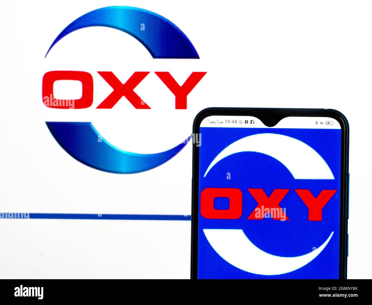 Dans cette illustration, le logo Occidental Petroleum Corporation (OXY ...