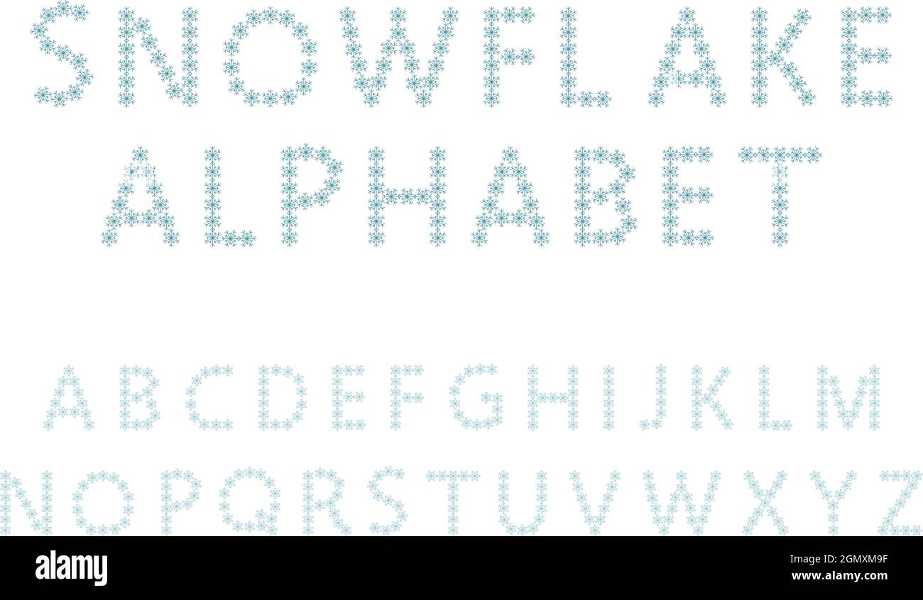 Ice alphabet collection ice letters Banque d'images vectorielles - Alamy