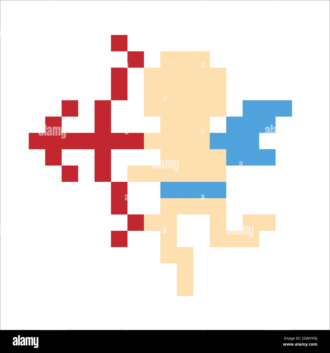 cupid Pixel Art isolé sur fond blanc. Icône de bit. Illustration de la ...